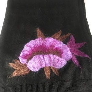 J. Jill | Accessories | J Jill Needle Punch Dimensional Flowers Scarf ...